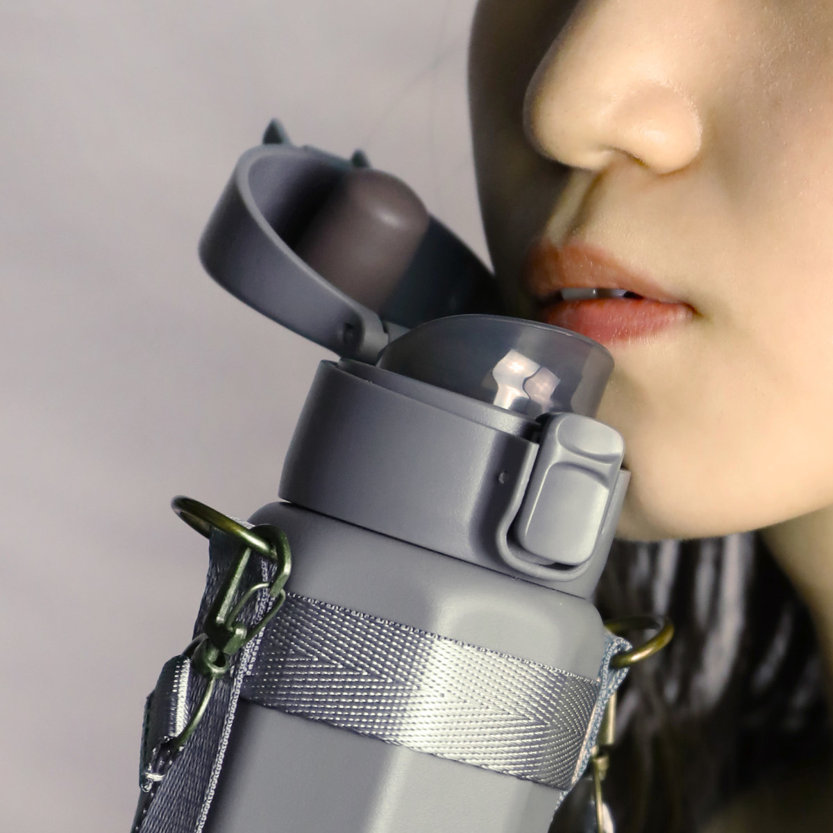 dショッピング |水筒 直飲み 保冷 保温 holms ワンタッチボトル 340ml （ ホルムス オクタボトル マグボトル ステンレスボトル ダイレクトボトル ボトルホルダー付き ワンタッチ ...