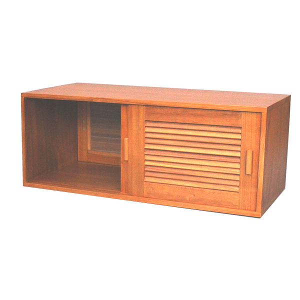 キッチン収納 カウンター上ケース 幅60cm ルーバー扉 木製 （ カウンター上収納 収納ケース 収納棚 カウンター上ラック 引き戸 両面開閉 ...