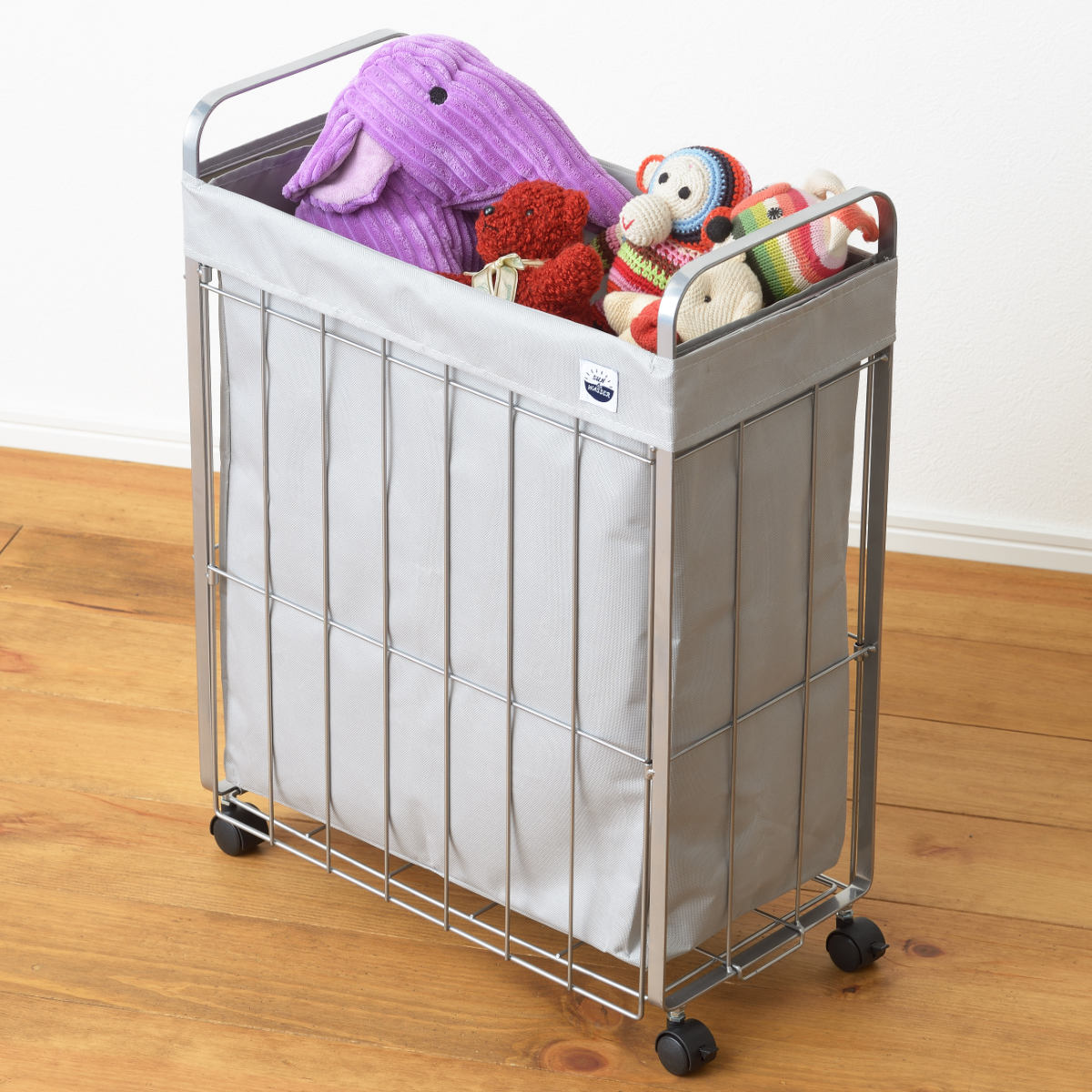 dショッピング |ランドリーバスケット 折りたたみ サンバッサ S＆W ワイヤーバスケット 45L （ バスケット ランドリー 洗濯 脱衣かご 隙間収納 隙間 洗面所 洗濯機横 20cm 撥水 ...