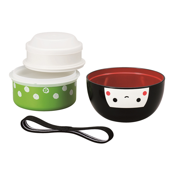 dショッピング |お弁当箱 2段 お椀付き きのこけし HAKOYA 480ml ランチボックス （ 弁当箱 味噌汁 汁椀 食洗機対応 レンジ対応 二段弁当箱 レンジOK 食洗機OK 二段 ...