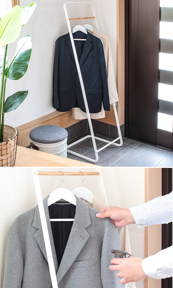 dショッピング |tower コートハンガー タワーKD 7671 7672 （ 山崎実業 ハンガーラック コート掛け おしゃれ スリム 玄関 洋服掛け 衣類 コート 掛け ポールハンガー ...