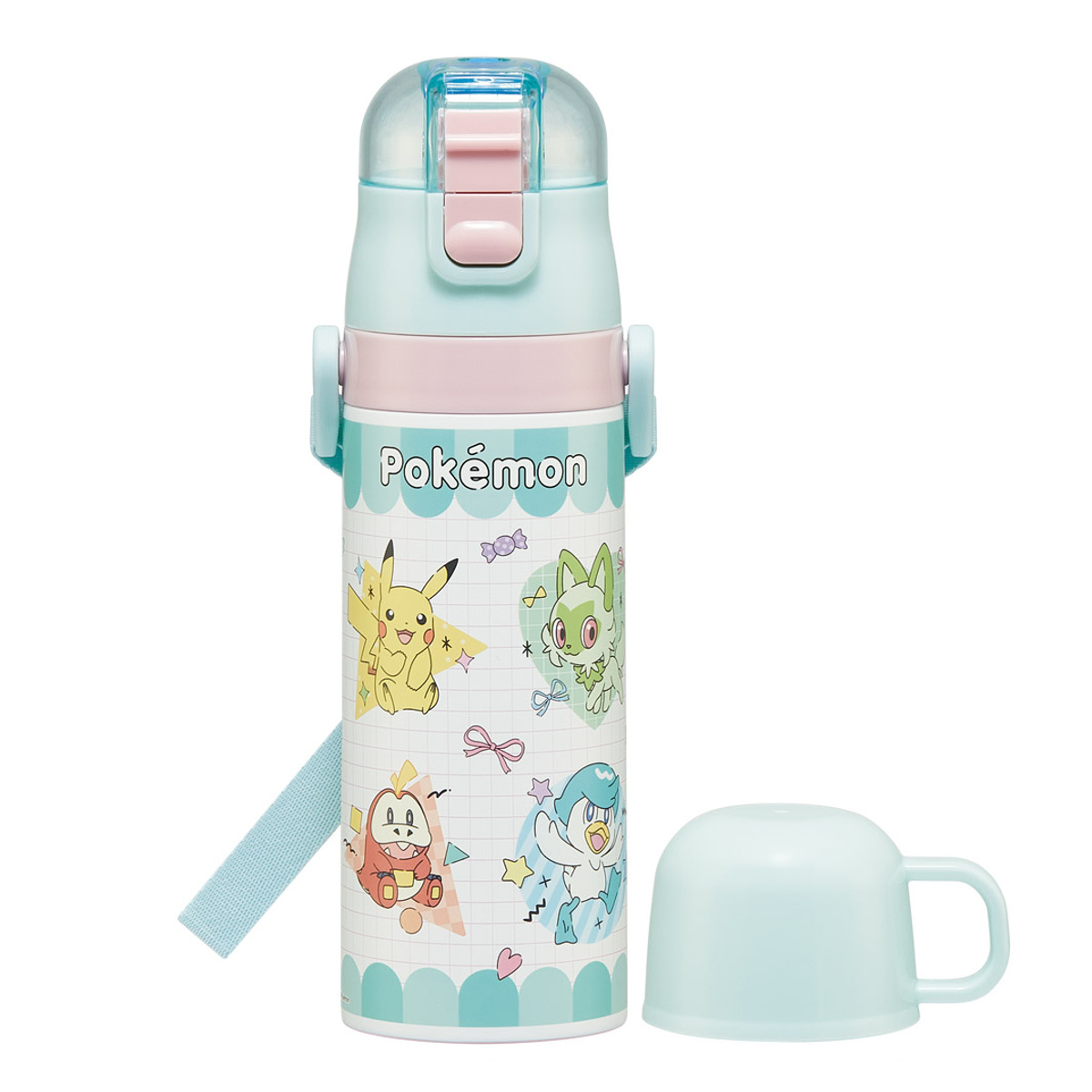 dショッピング |水筒 470ml 430ml 超軽量2WAYステンレスボトル ポケモンポッピング （ 保冷 保温 直飲み コップ付き ワンプッシュ マグボトル コップ飲み 2way 子供用 ...